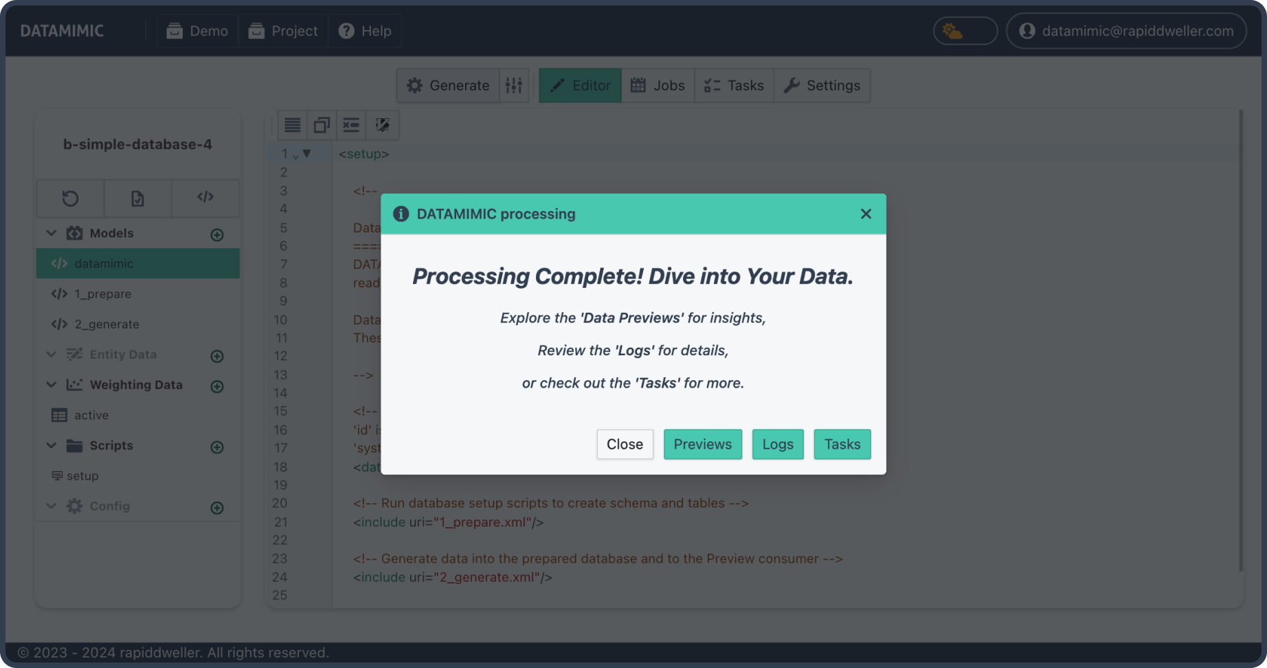 Test Data made easy with DATAMIMIC UI's