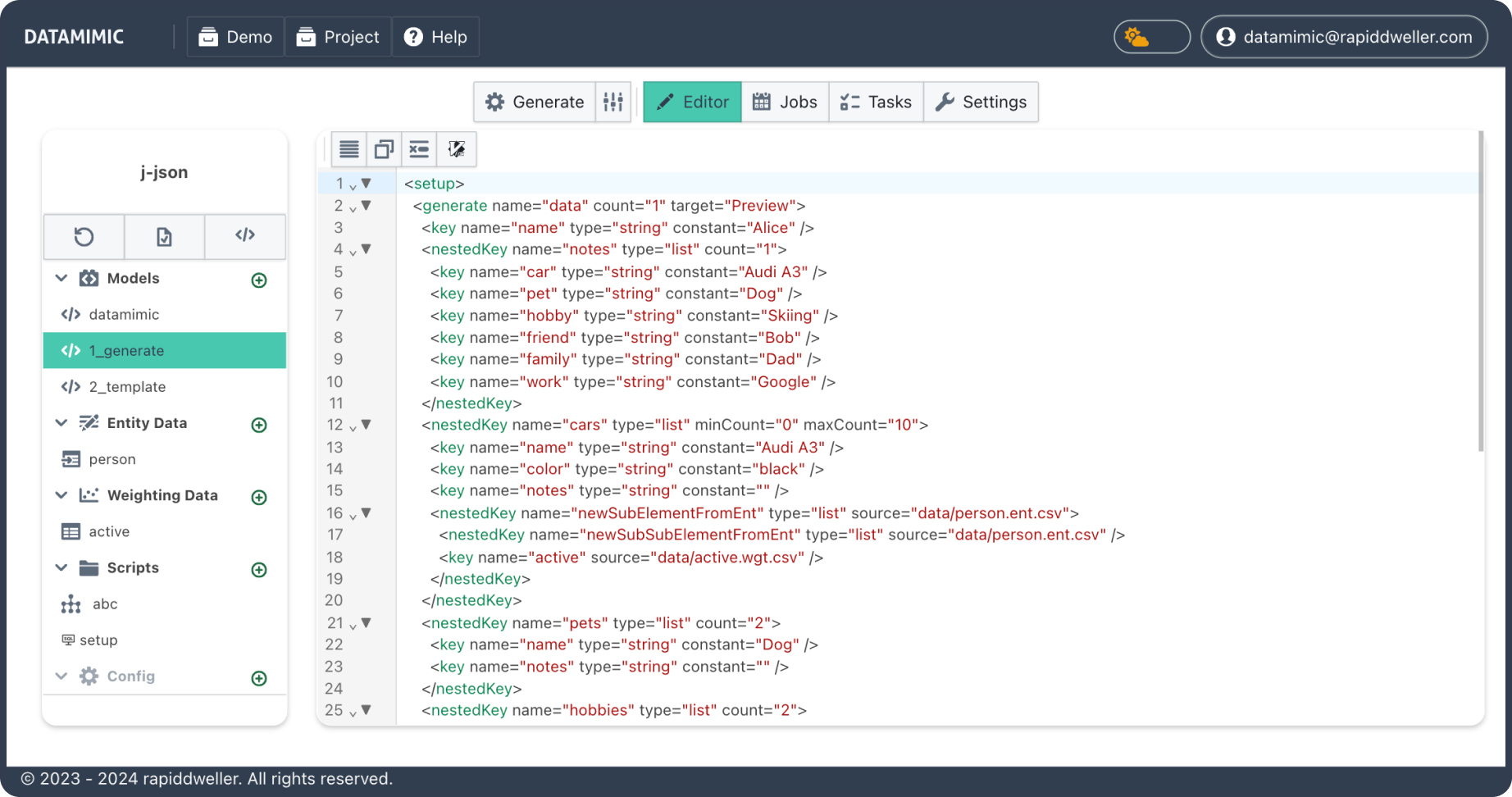 DATAMIMIC - Model-Based Test Data Generation