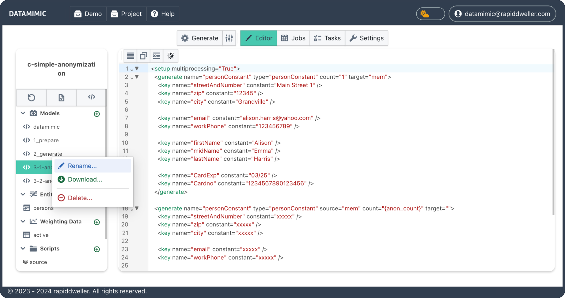 Test Data made easy with DATAMIMIC UI's